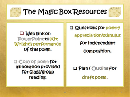 The Magic Box by Kit Wright Poetry Pack by Alice K - Teaching Resources ...