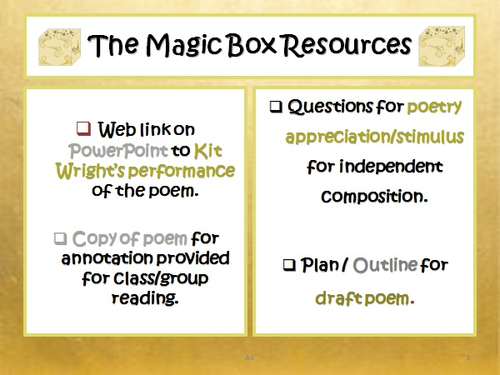 The Magic Box by Kit Wright Poetry Pack | Teaching Resources