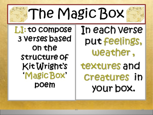 The Magic Box by Kit Wright Poetry Pack | Teaching Resources