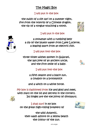 The Magic Box by Kit Wright Poetry Pack | Teaching Resources