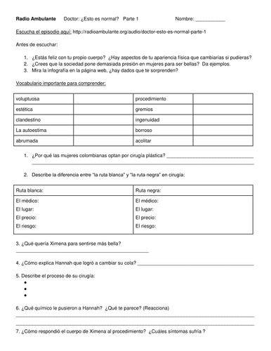 Radio Ambulante: Doctor esto es normal? parte 1 Practica Auditiva ...