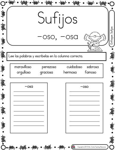 Spanish Phonics Book Set #25: Sufijos osa y oso | Teaching Resources