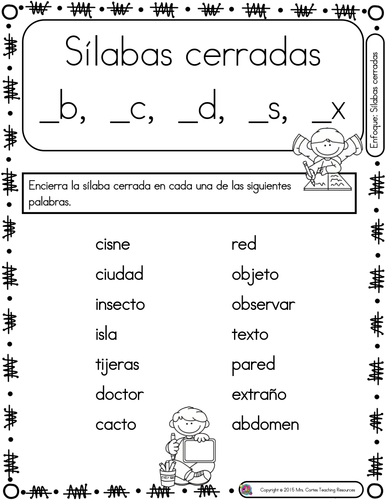 Spanish Phonics Book Set #27: Silabas cerradas | Teaching Resources