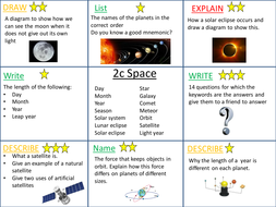 Space revision activities KS3 | Teaching Resources