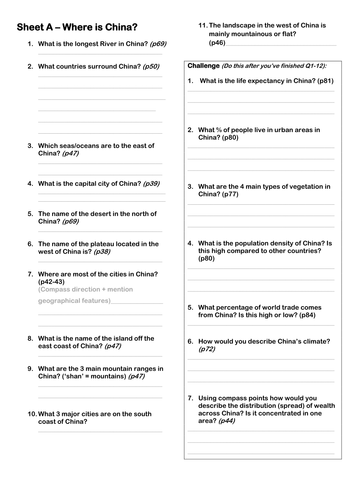 China: Introduction Lesson - Geography of China 1 | Teaching Resources