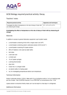New GCSE Biology Rate of Decay Required Practical | Teaching Resources