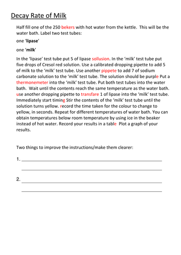 New GCSE Biology Rate of Decay Required Practical | Teaching Resources