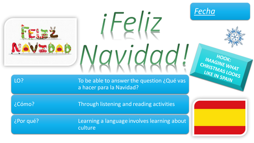 SPANISH KS3 - FELIZ NAVIDAD // CHRISTMAS PPT - FREE WORKSHEET AVAILABLE ...