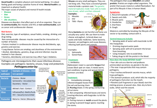 AQA Biology (9-1) Health Matter Knowledge Organiser | Teaching Resources