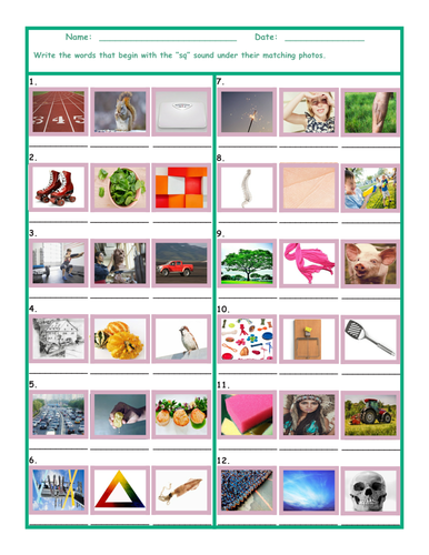 Phonics Consonant Blend SQ Photo Worksheet | Teaching Resources