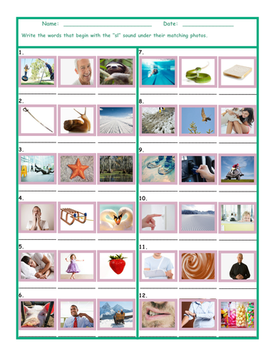 Phonics Consonant Blend SL Photo Worksheet | Teaching Resources