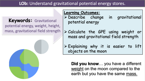 P1.4 Gravitational Potential Energy Stores | Teaching Resources