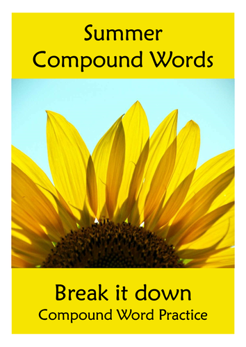 Compound Words Worksheet Summer themed | Teaching Resources