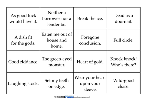 Shakespearean Phrases - Matching Activity | Teaching Resources