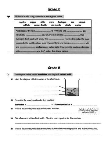 Revision lesson on reaction of acids GCSE | Teaching Resources