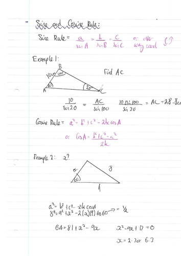 A Level Maths: C2 Revision Notes - Trigonometry | Teaching Resources