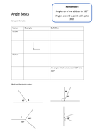 Basic Angle Facts Starter | Teaching Resources
