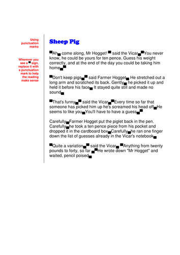 Sheep Pig punctuation task | Teaching Resources