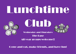 Lunchtime club poster | Teaching Resources