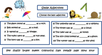 Amazing Adjectives and Super Similes | Teaching Resources