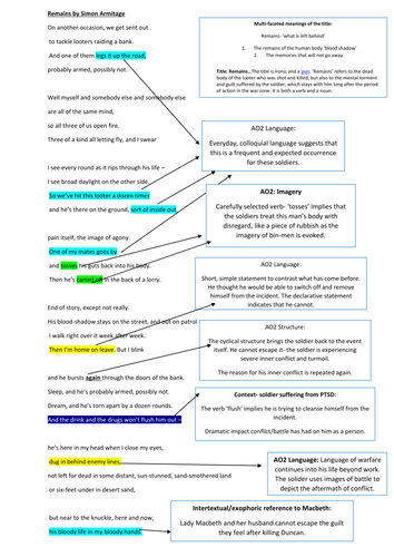 AQA GCSE Poetry Anthology 'Power and Conflict' | Teaching Resources