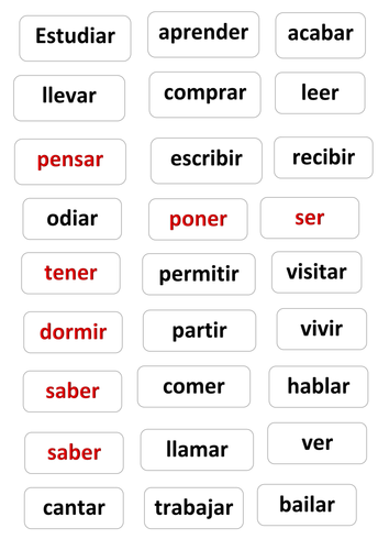 Conjugating verbs in the present tense - Spanish | Teaching Resources