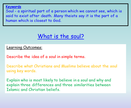 Christianity / Islam : The soul | Teaching Resources