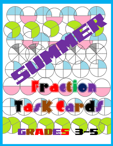 Summer Fraction Task Cards | Teaching Resources