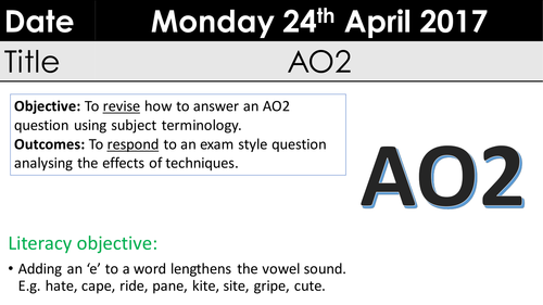 GCSE AO2'How is tension built' 2 lessons with A3 extract sheet ...