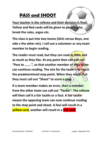 Reading Games: Football, Soccer and Touchdown | Teaching Resources