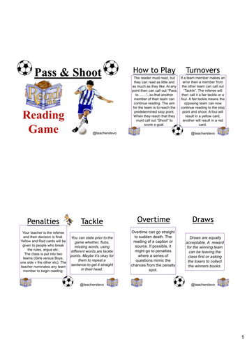 Reading Games: Football, Soccer and Touchdown | Teaching Resources