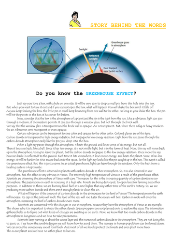 GREENHOUSE EFFECT – (Global Warming & Climate Change) | Teaching Resources