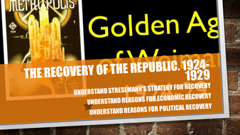 Weimar and Nazi Germany: 1.3 The recovery of the Republic, 1924-1929 ...