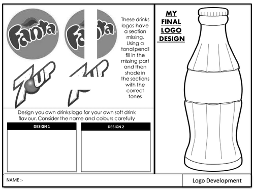 Graphics Worksheets - Soft Drink Design | Teaching Resources