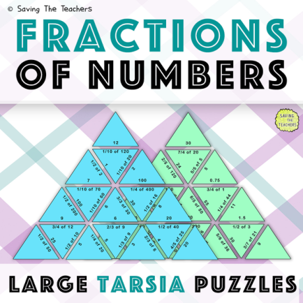 Fractions Of Numbers Activity: 2 Large Tarsia Puzzles | Teaching Resources