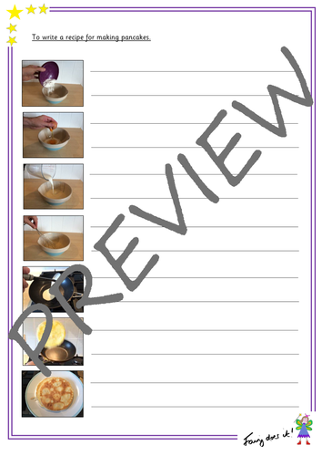 Writing a pancake recipe - easy version | Teaching Resources