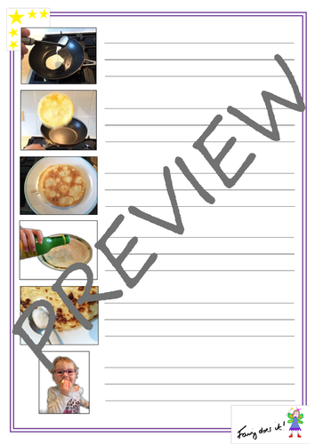 Writing a pancake recipe - harder version with narrow line spacing ...