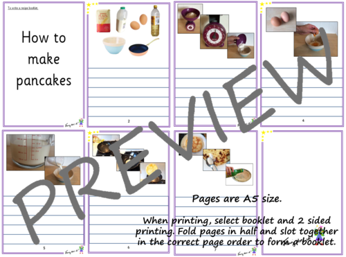Pancake Recipe Writing Booklet | Teaching Resources