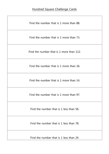 Hundred Square Challenge Cards | Teaching Resources
