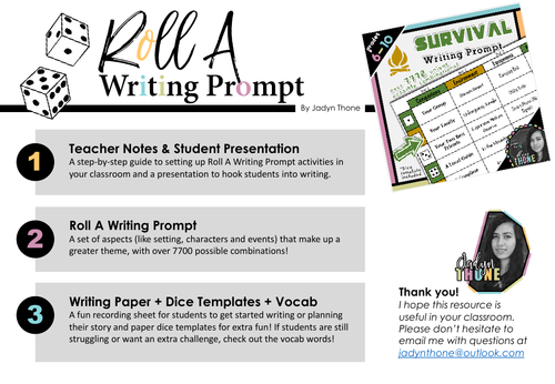 Survival Roll-A Writing Prompt | Teaching Resources