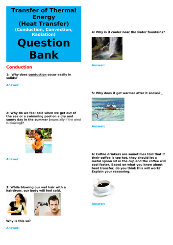 Transfer of Thermal Energy - (Heat Transfer; Conduction, Convection ...