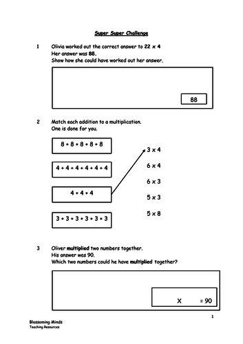 KS1 Year 2 Maths SATs - Multiplication Revision | Teaching Resources