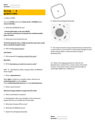 Development of the Atomic Model - Quick Review for EXAM | Teaching ...