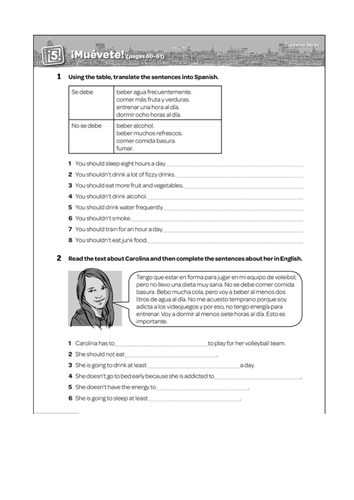 Y9 SPANISH VIVA LOWER ABILITY: GIVING ADVICE | Teaching Resources