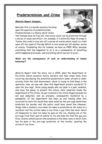 Predeterminism and Crime | Teaching Resources