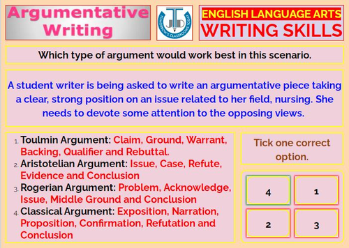 ARGUMENTATION: READING AND WRITING - UNIT LESSON PLAN | Teaching Resources ARGUMENTATION: READING AND WRITING - UNIT LESSON PLAN | Teaching Resources