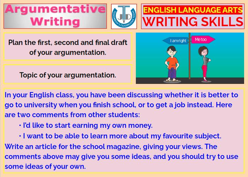 ARGUMENTATION: READING AND WRITING - UNIT LESSON PLAN | Teaching Resources ARGUMENTATION: READING AND WRITING - UNIT LESSON PLAN | Teaching Resources