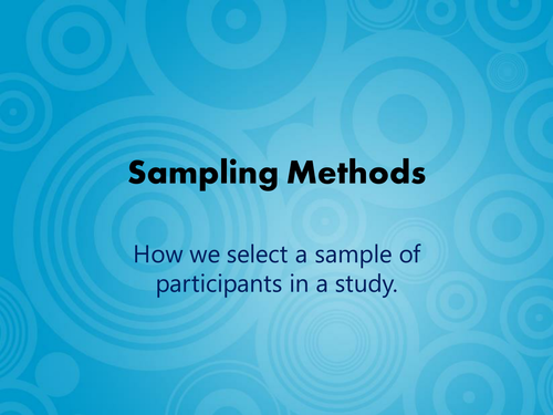 SAMPLING METHODS lesson | Teaching Resources