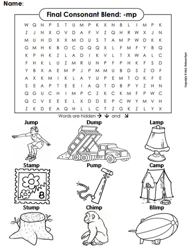 Final Consonant Blends Word Search Bundle | Teaching Resources