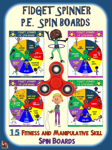 Fidget Spinner PE Spin Boards- 15 Fitness and Manipulative Skill Spin ...